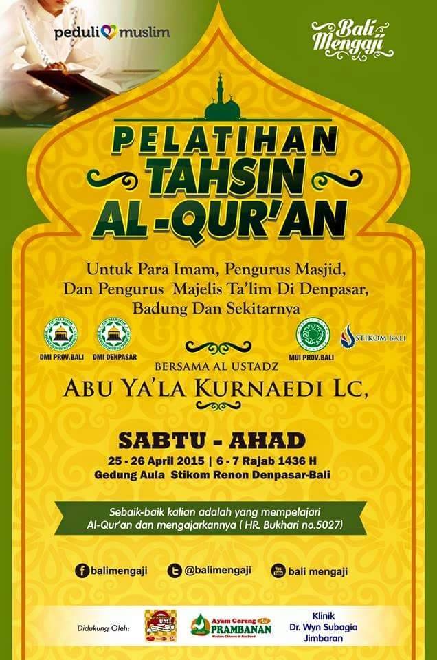 Pelatihan Tahsin Untuk Para Imam Masjid